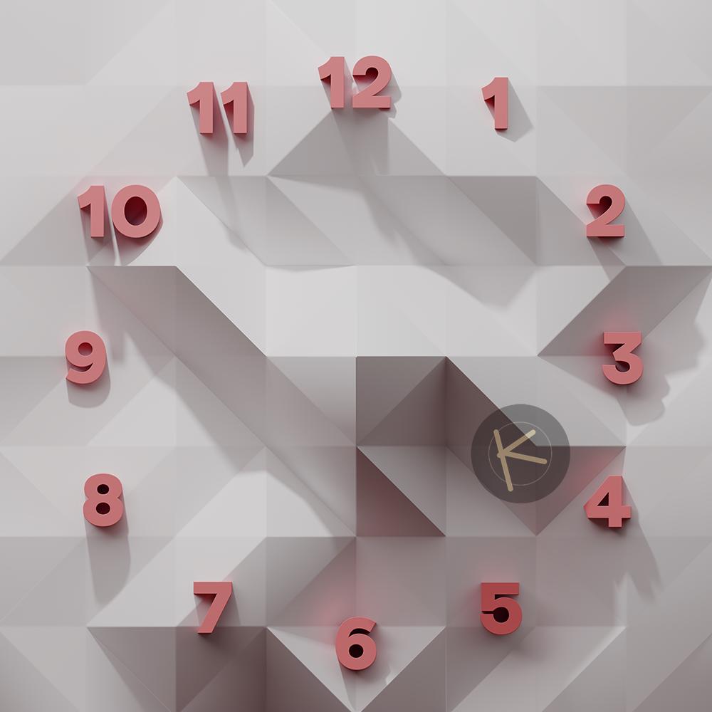 3D Clock Design Minimalist Square Shaped Template Digital Download High ...
