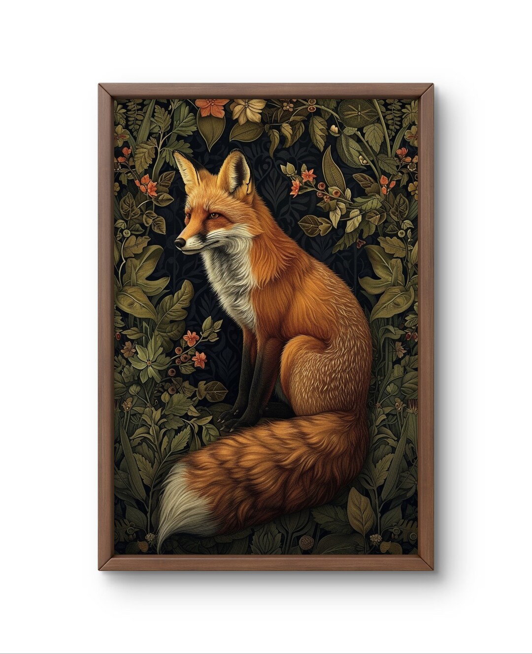 Fox in a Floral Wonderland | Modern Farmhouse | Vintage Botanical Wall ...