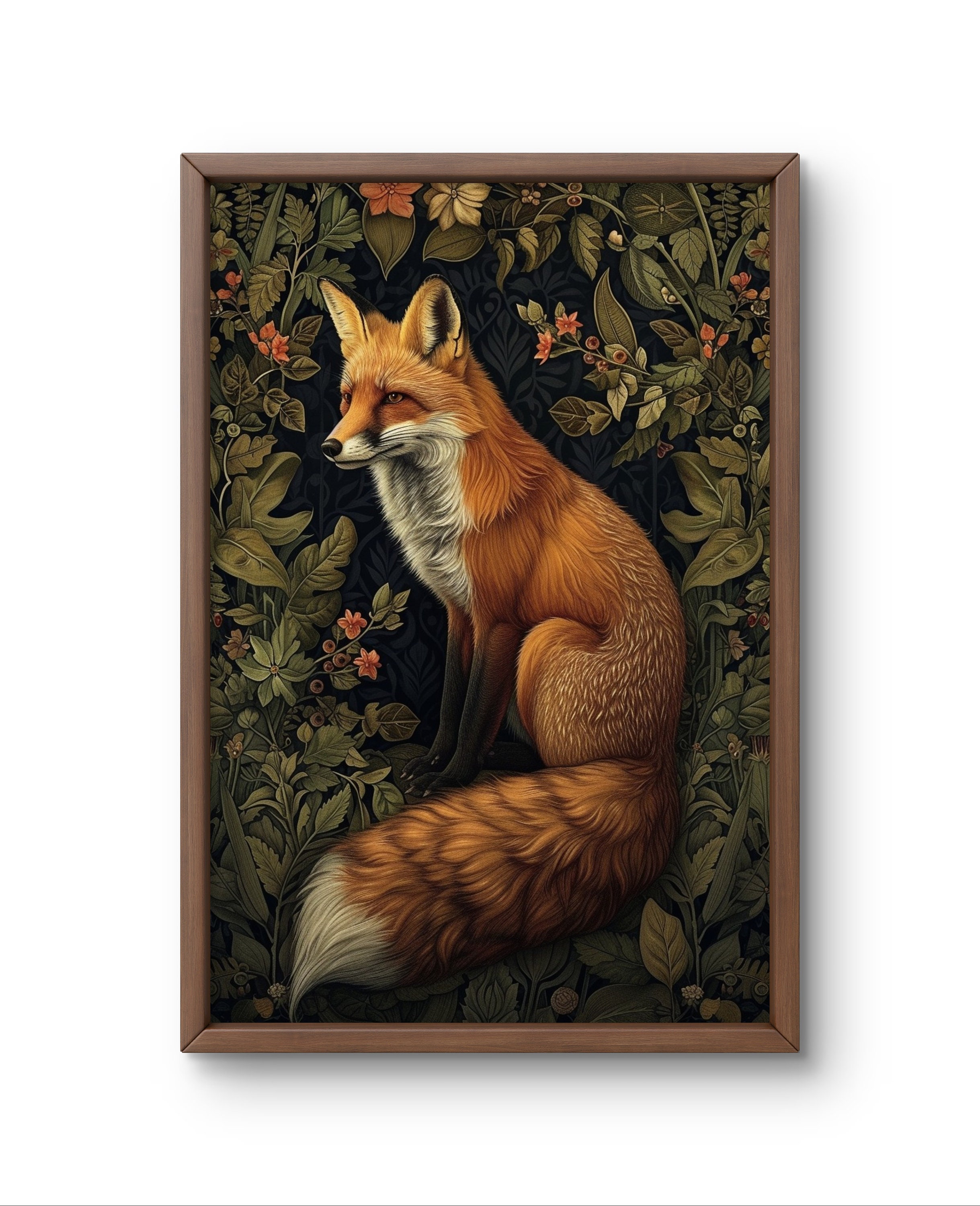 Fox in a Floral Wonderland | Modern Farmhouse | Vintage Botanical Wall ...