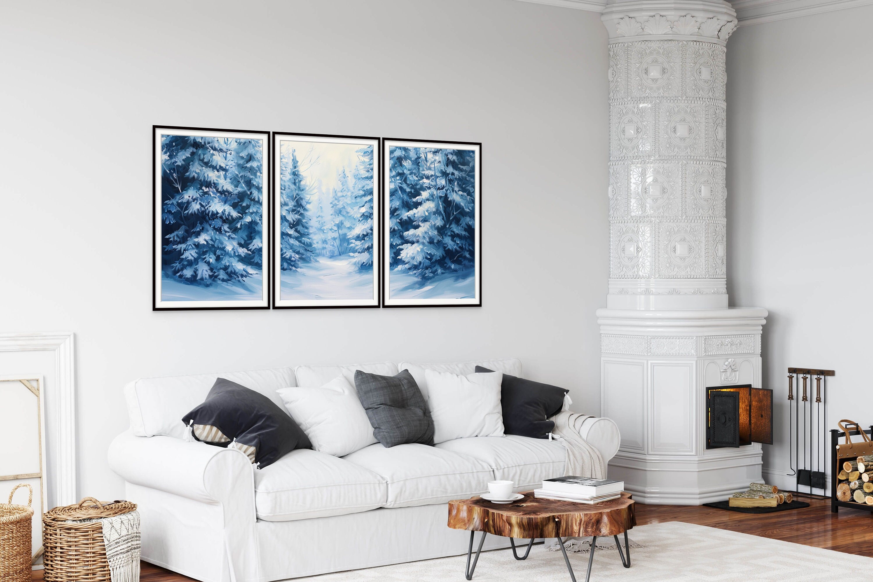Frozen Winter Forest: Snowy Pine Trees Landscape, Christmas Forest ...