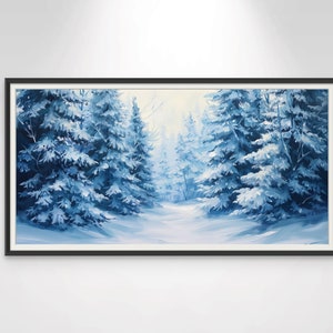 Frozen Winter Forest: Snowy Pine Trees Landscape, Christmas Forest ...