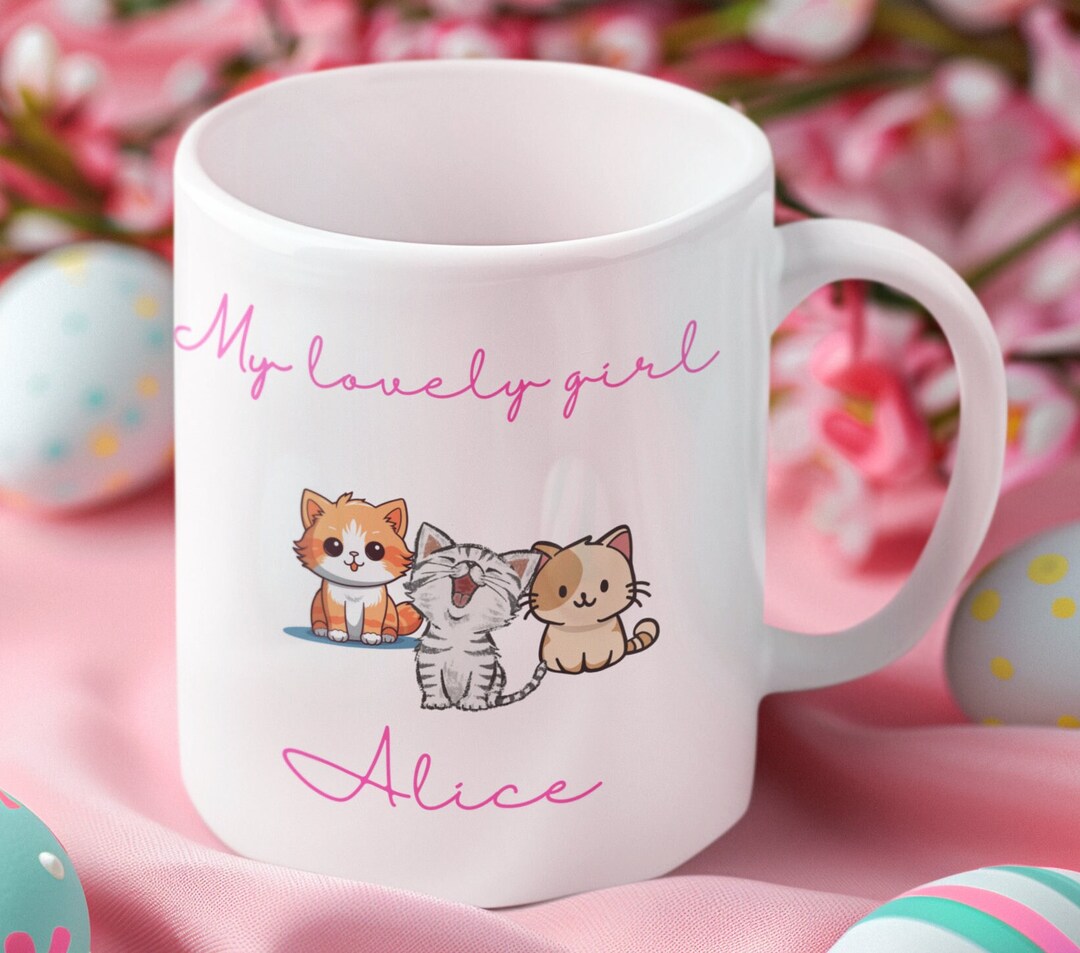 Custom Cute Cats Kids Mug, Kids Birthday Gift, Baptism Gift, Eastern ...
