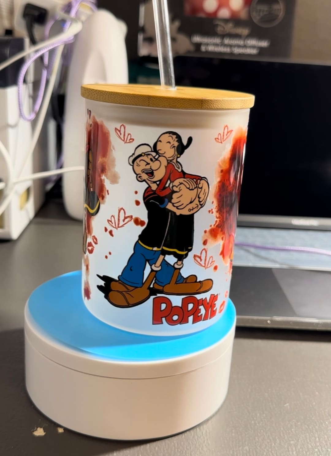 Glass Mug Popeye - Etsy