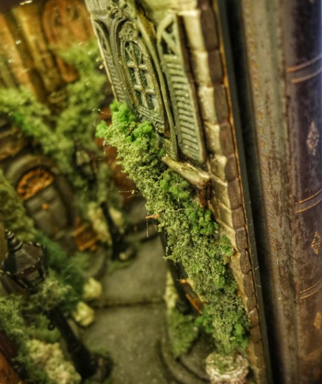 Dark Night Artist Alley Book Nook With a Mirror, Old Tenement Houses ...