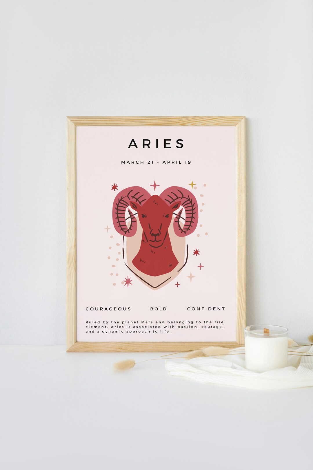 ARIES Wall Art Zodiac Poster Printable, Aries Art, Aries Wall Art ...