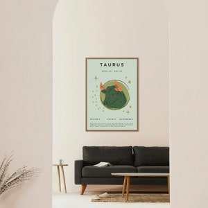 TAURUS Wall Art Zodiac Poster Printable, Taurus Art, Taurus Wall Art ...