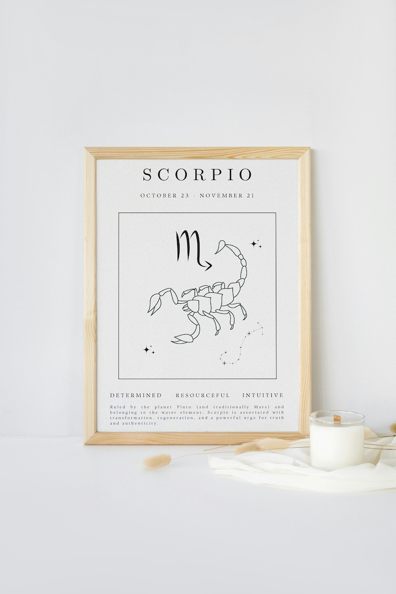 SCORPIO Wall Art Zodiac Poster Printable, Scorpio Art, Scorpio Wall Art ...