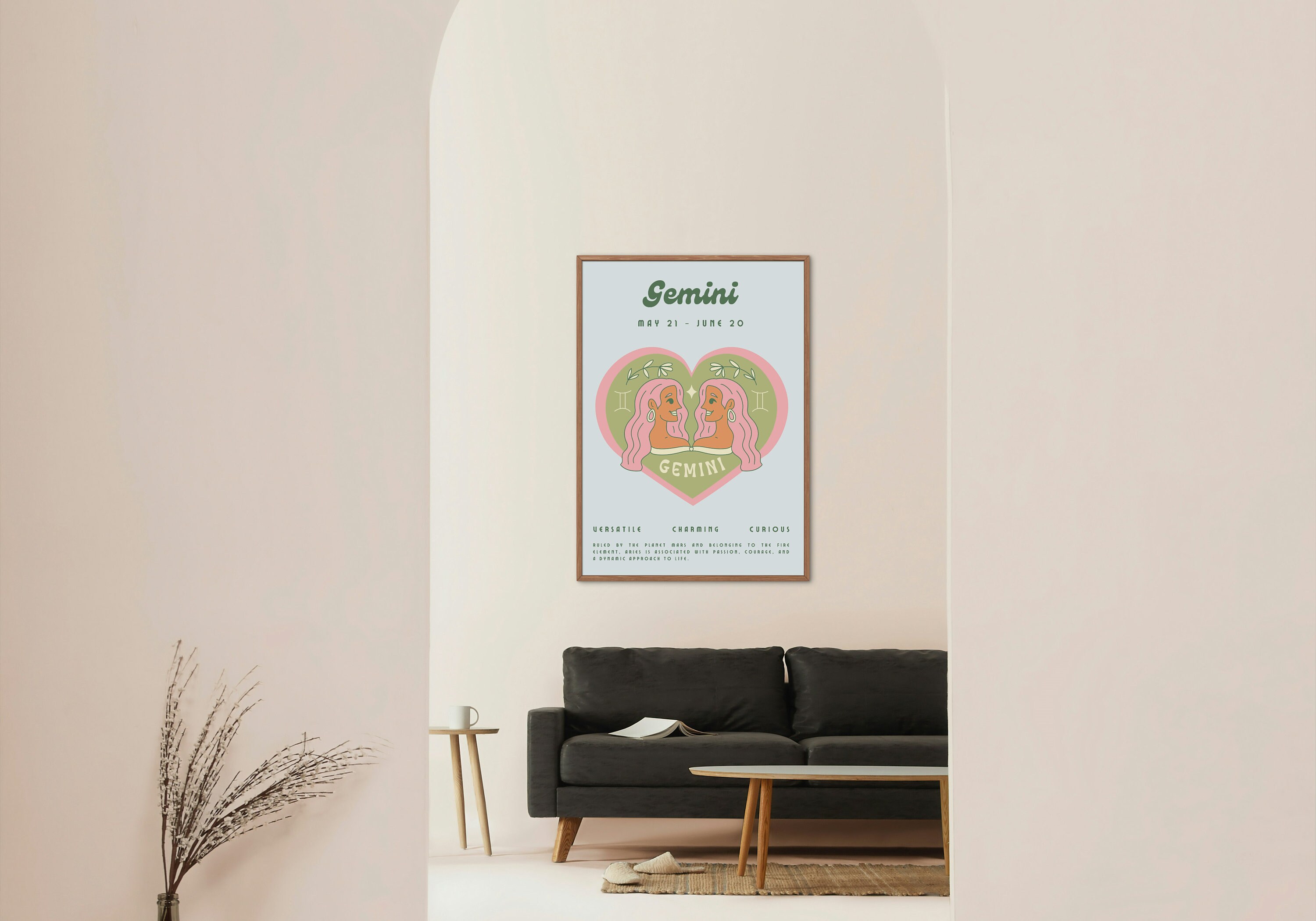 GEMINI Wall Art Zodiac Poster Printable, Gemini Art, Gemini Wall Art ...