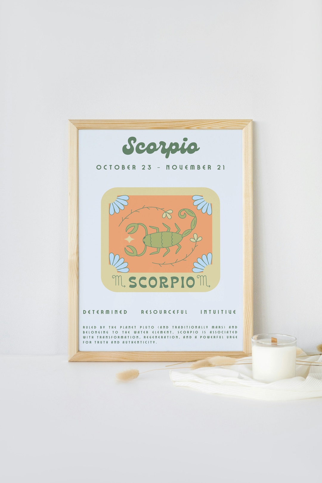 Scorpio Zodiac Art Poster, Horoscope Sign Print (digital Download) - Etsy