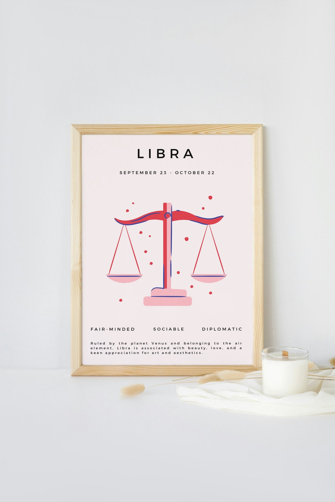 LIBRA Wall Art Zodiac Poster Printable, Libra Art, Libra Wall Art ...