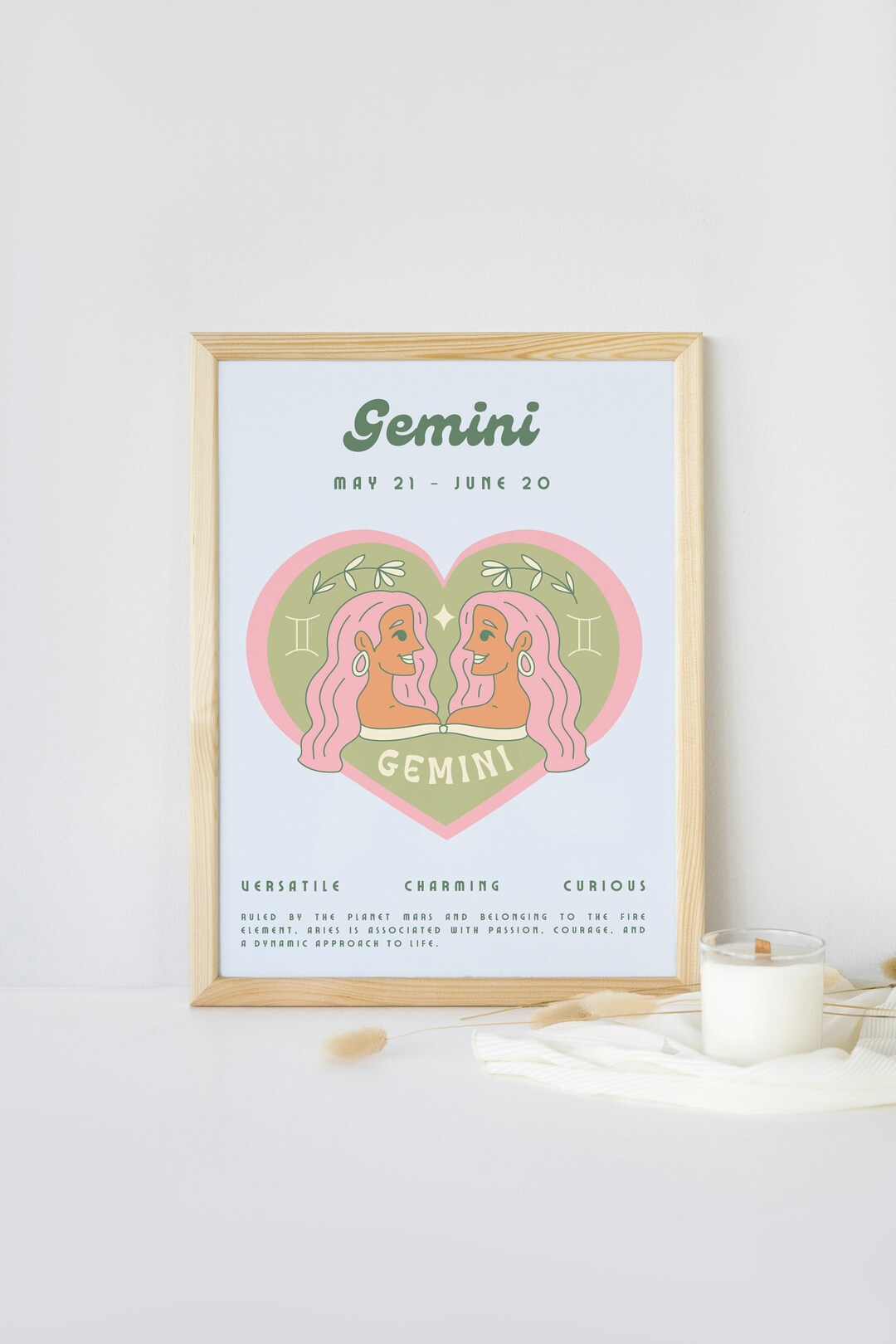 GEMINI Wall Art Zodiac Poster Printable, Gemini Art, Gemini Wall Art ...