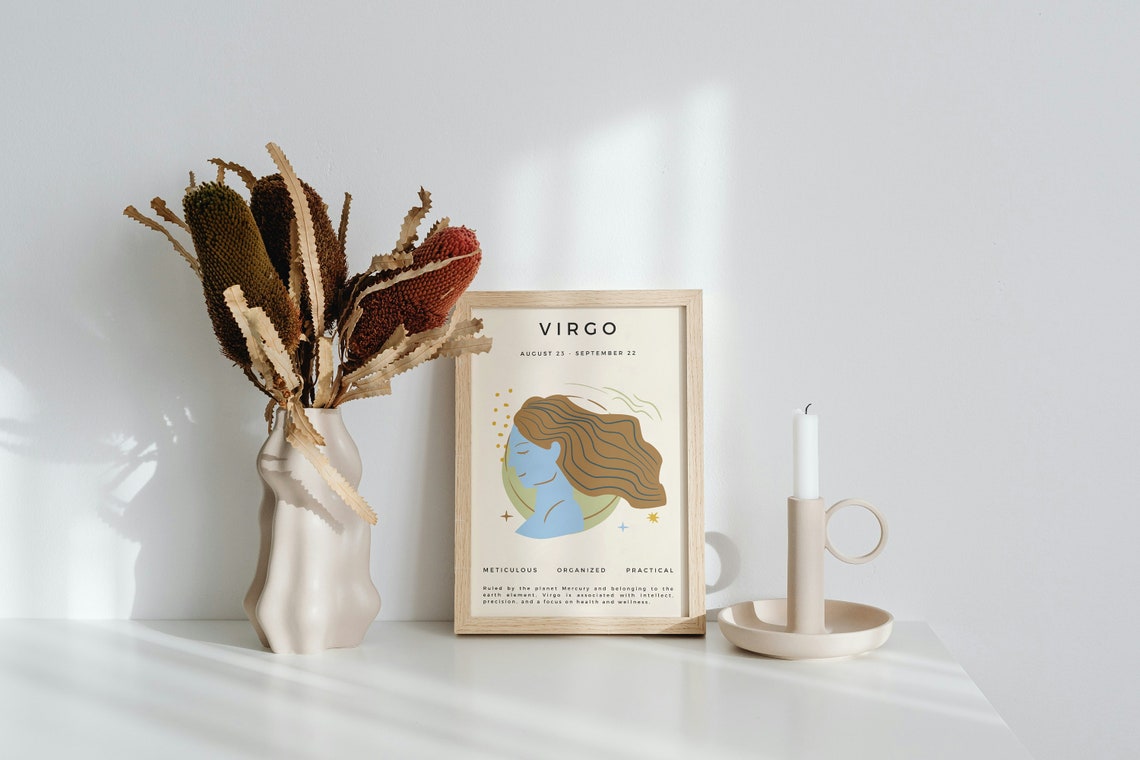 VIRGO Wall Art Zodiac Poster Printable, Virgo Art, Virgo Wall Art ...