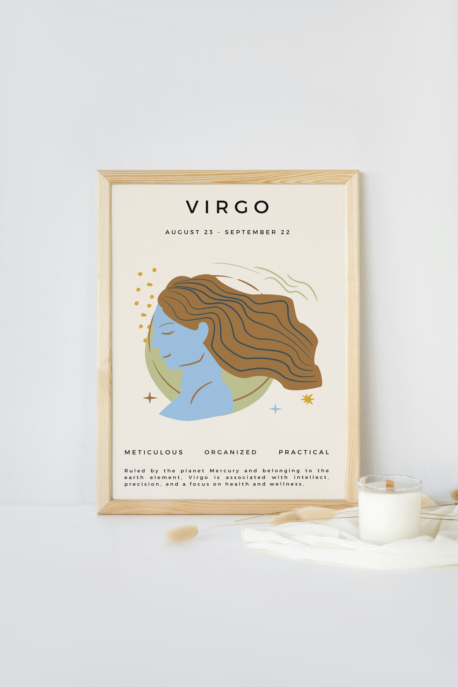 VIRGO Wall Art Zodiac Poster Printable, Virgo Art, Virgo Wall Art ...