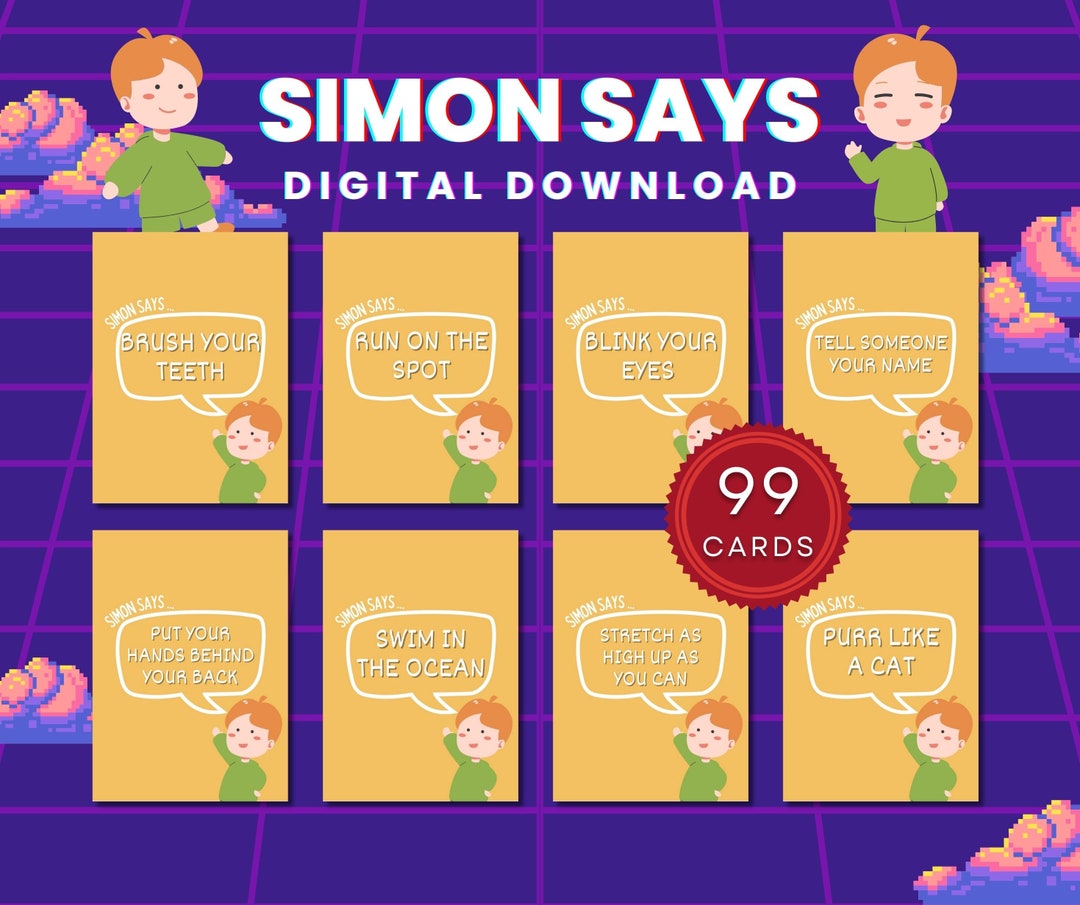 Simon Says Game, Classic Printable Game, Game for Kids, Birthday Party ...