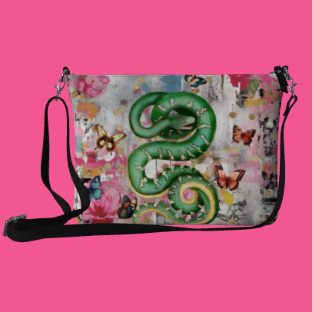 Crossbody Purse, Vegan Leather Neon Animal Print, Bold Maximalist ...