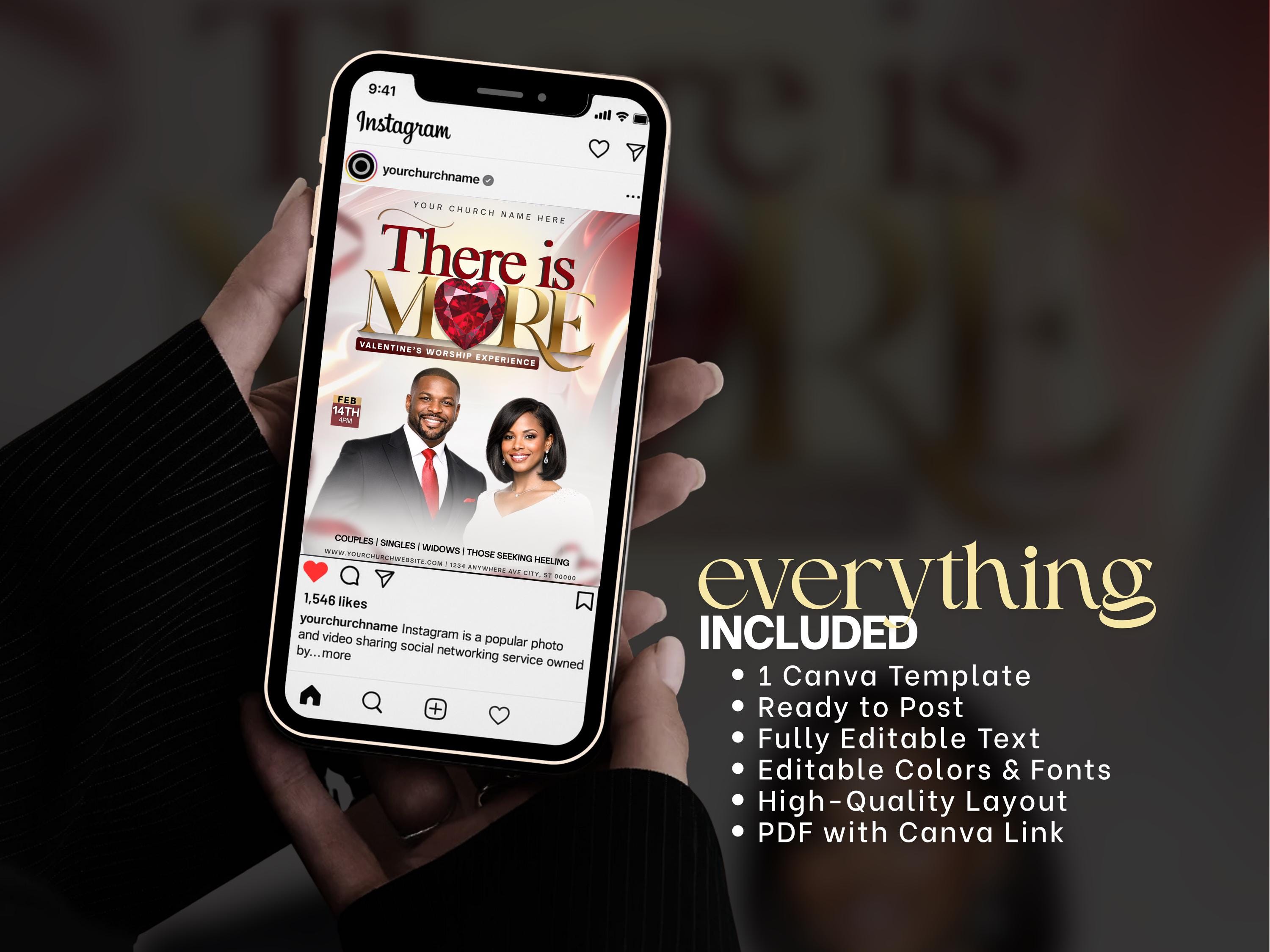 Valentine’s Day Worship Church Flyer Template | Couples Singles ...