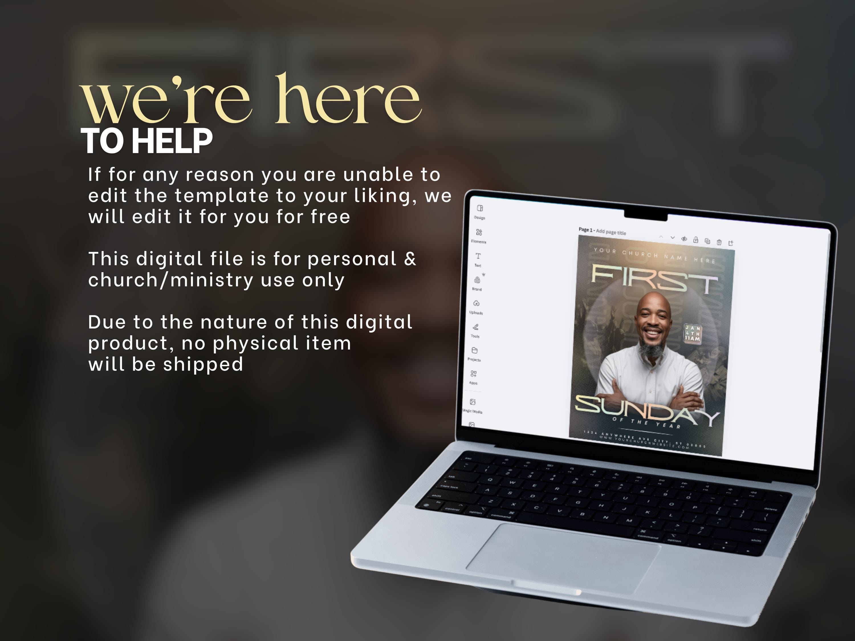 Sunday of the Year Church Flyer Template | First Sunday Service Flyer ...