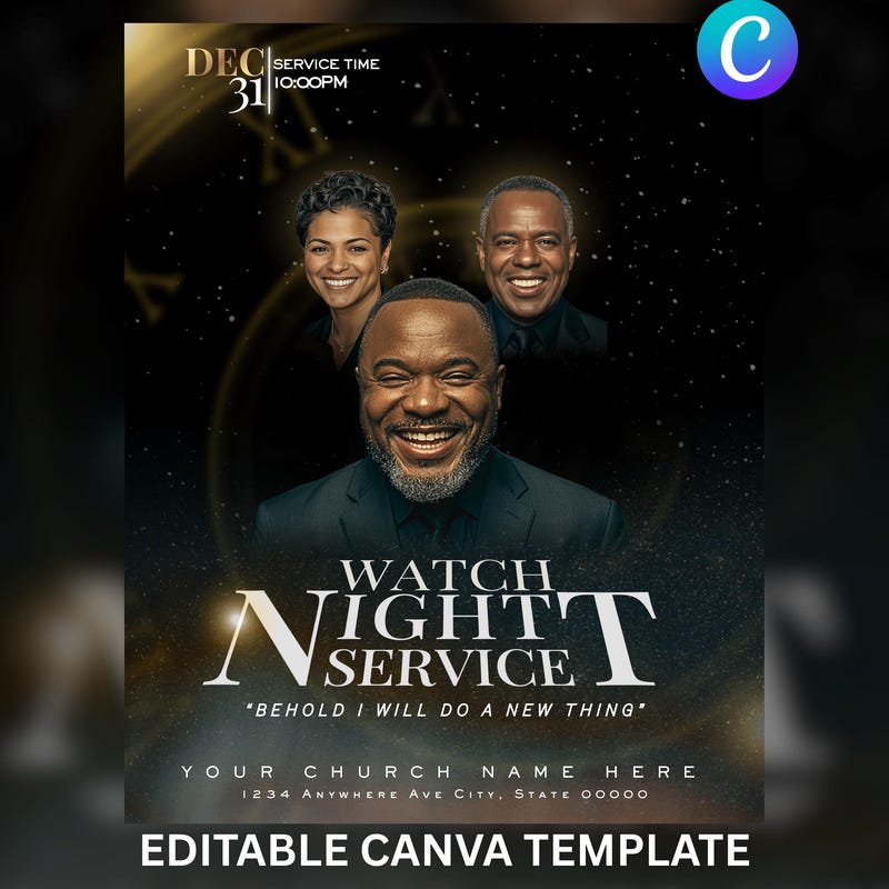 Watch Night Service Flyer - Etsy