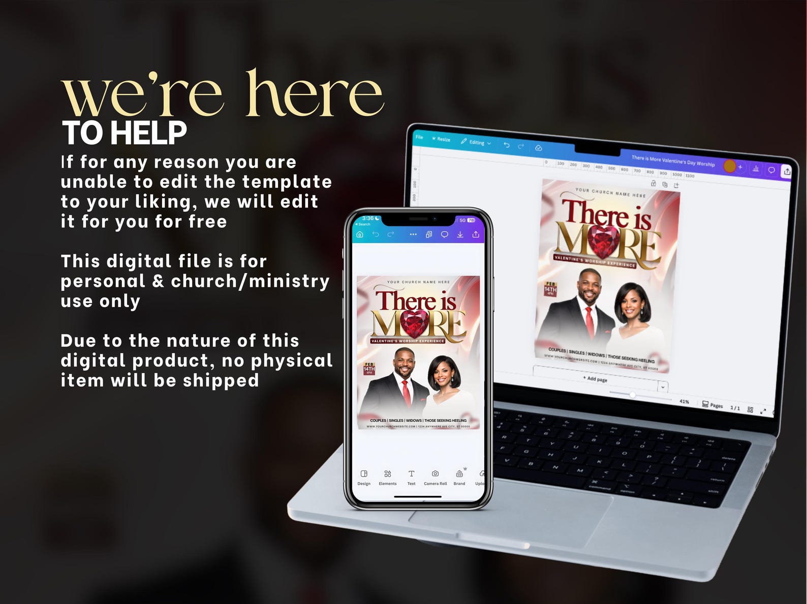 Valentine’s Day Worship Church Flyer Template | Couples Singles ...
