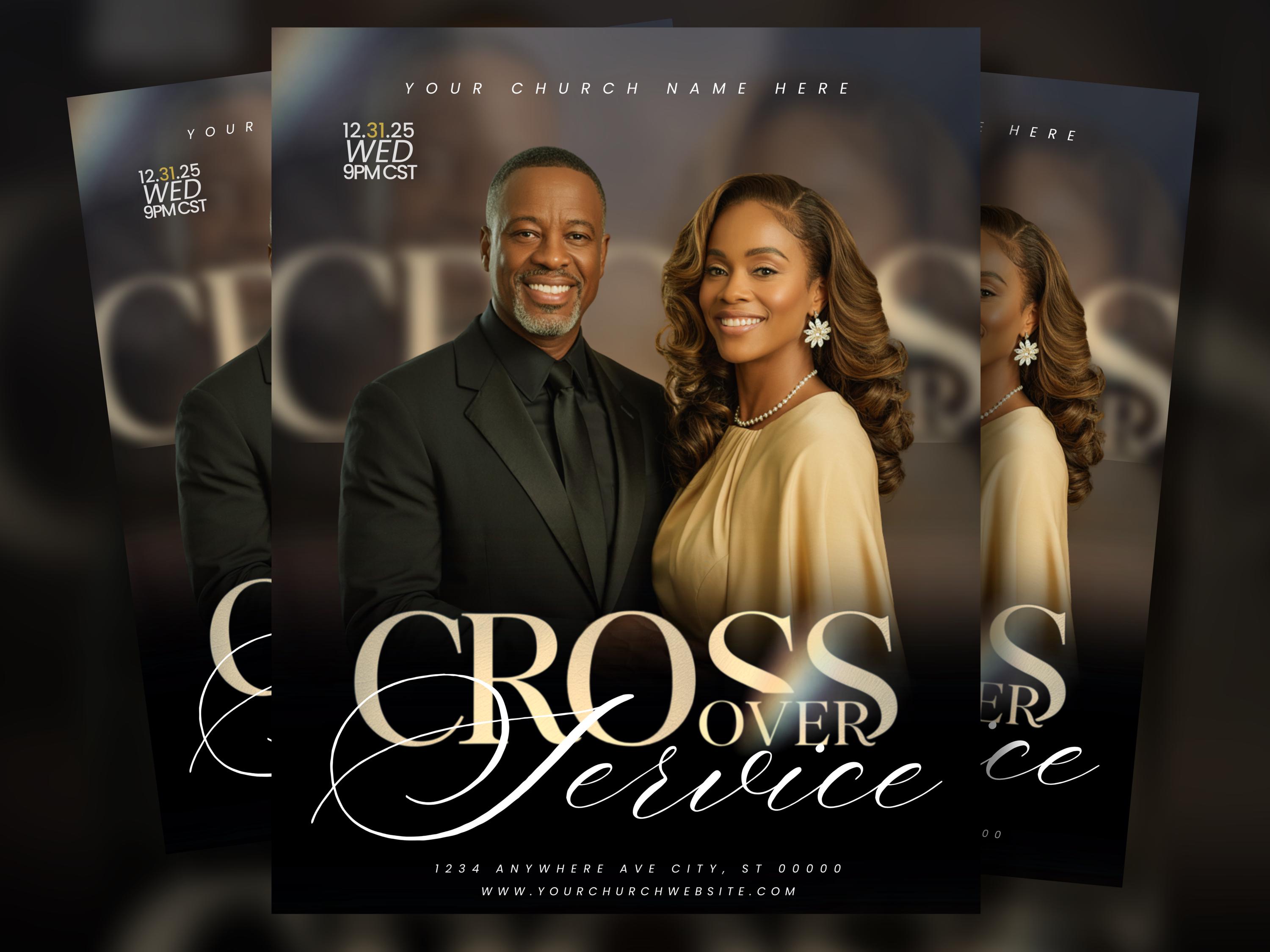 Crossover Service Church Flyer Template | New Year’s Eve Watch Night ...