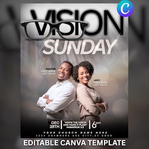 Flyer Templates Vision Sunday - Etsy