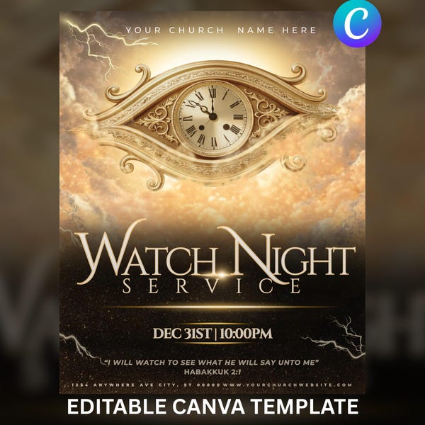 Watch Night Service Flyer - Etsy
