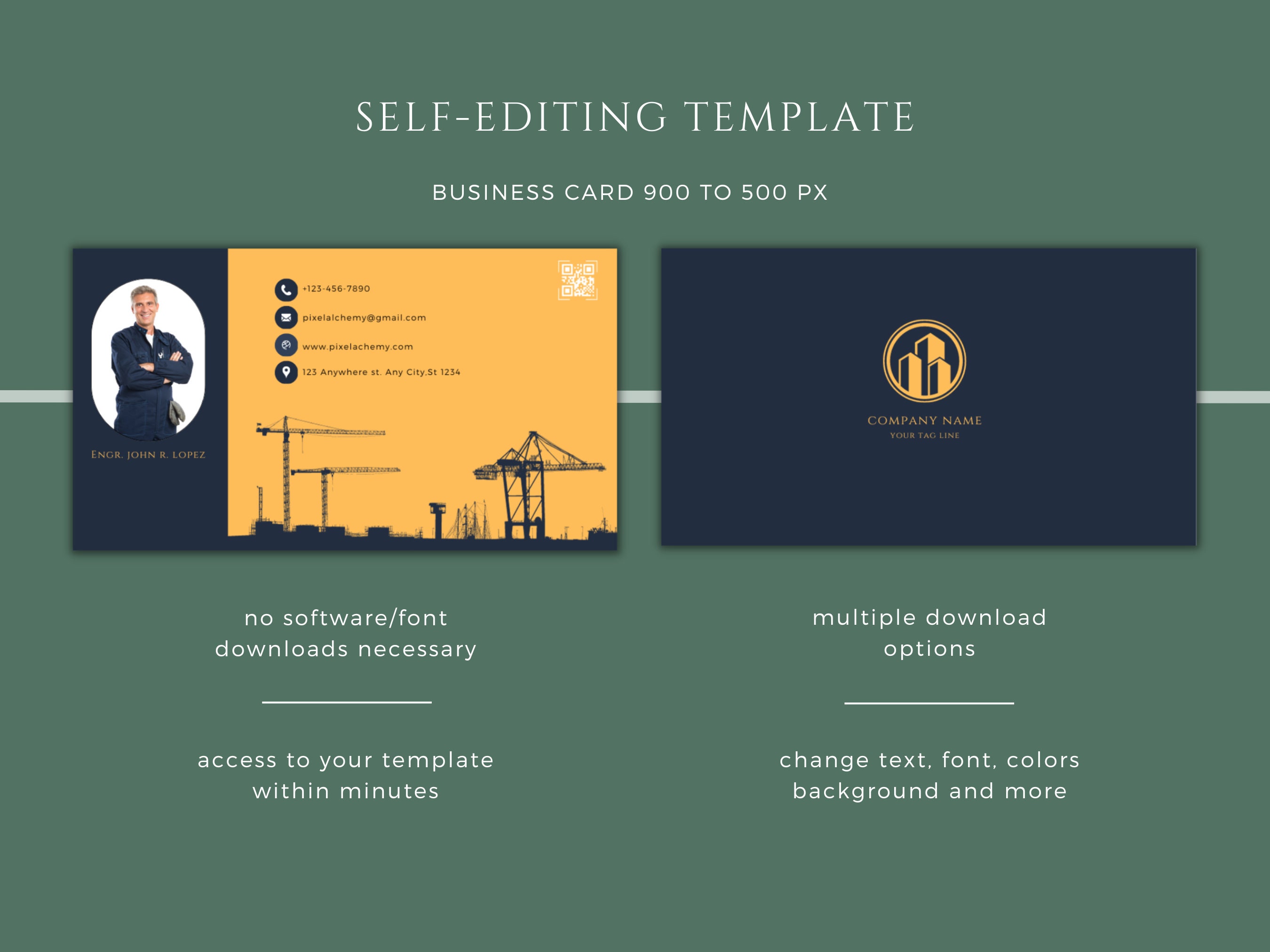 Digital Engineer Card Business Card Template Editable Business Card ...