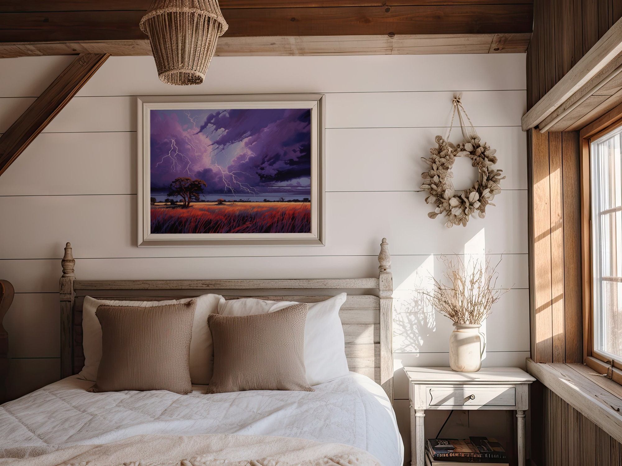 Prairie Storm // Poster / Original Art, Lightning on the Plains, Nature ...