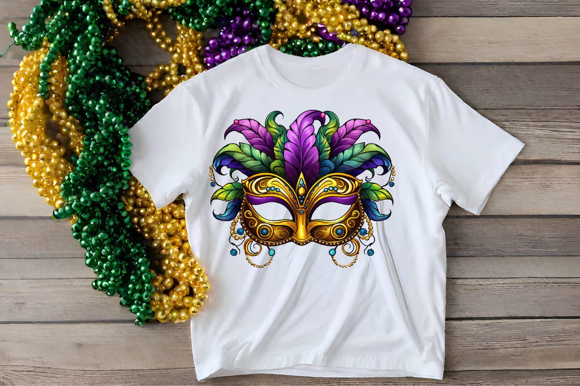 Mardi Gras Mask PNG New Orleans Vibe Retro Mask Design Printable ...