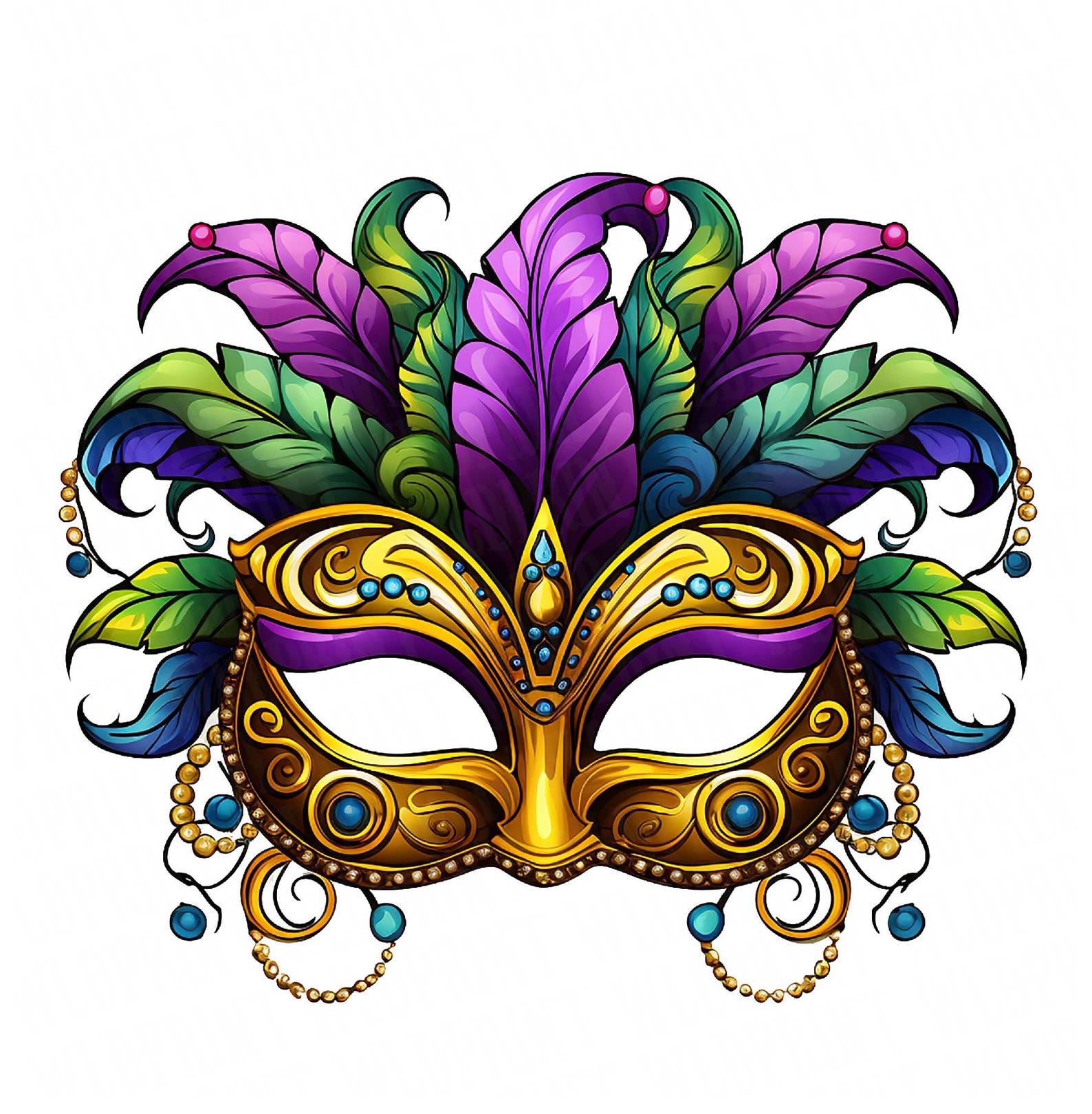 Mardi Gras Mask PNG New Orleans Vibe Retro Mask Design Printable ...