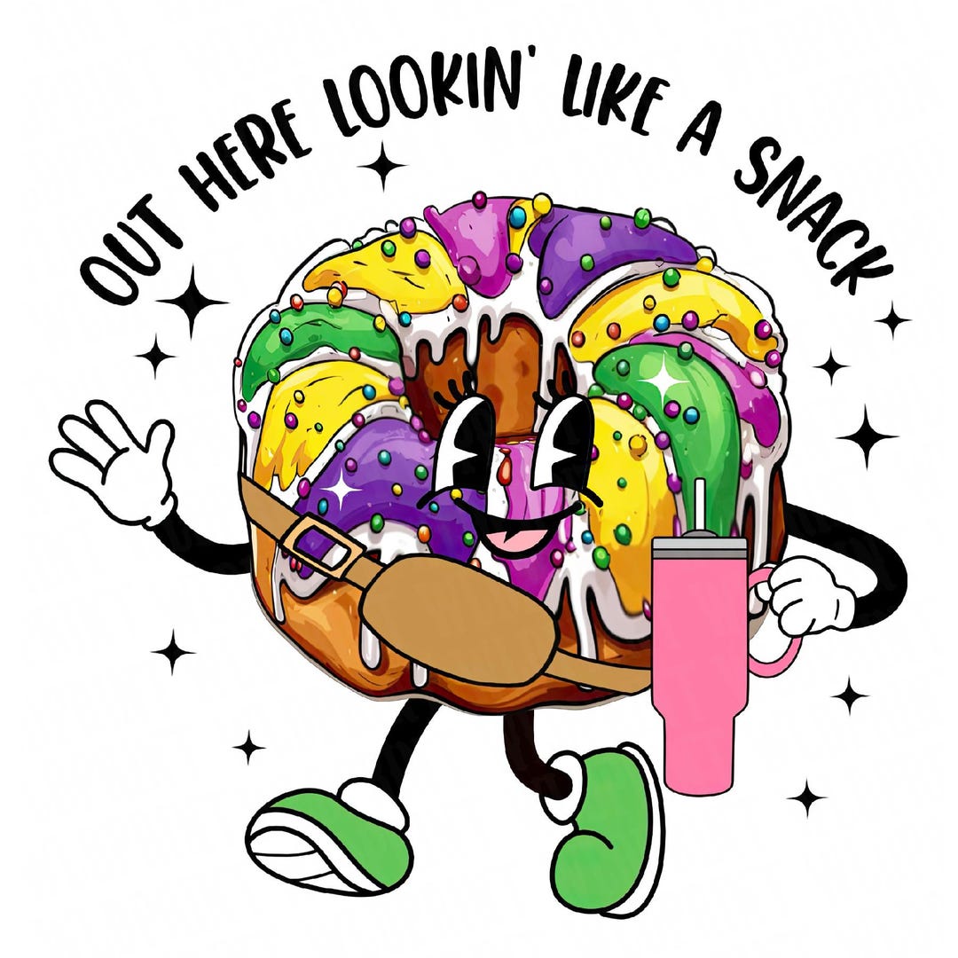 King Cake Enjoying Mardi Gras PNG - Etsy