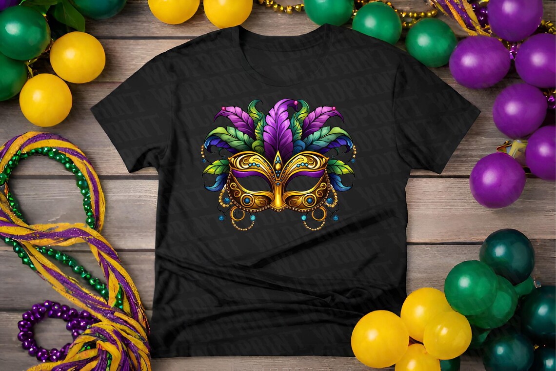 Mardi Gras Mask PNG New Orleans Vibe Retro Mask Design Printable ...