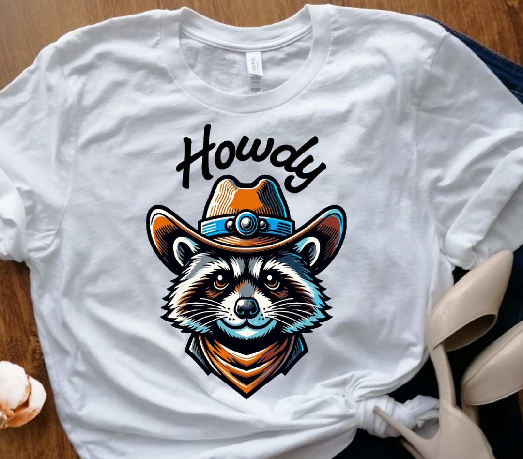 Howdy Raccoon - PNG Digital Download - Silly Funny Country Western ...