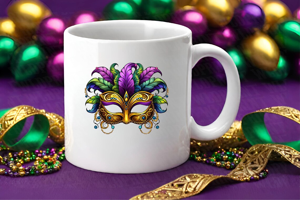 Mardi Gras Mask PNG New Orleans Vibe Retro Mask Design Printable ...