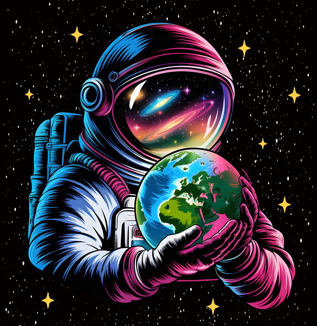Fantasy Sci Fi Png Earth Being Held by Astronaut Png Printable Dtf Dtg ...