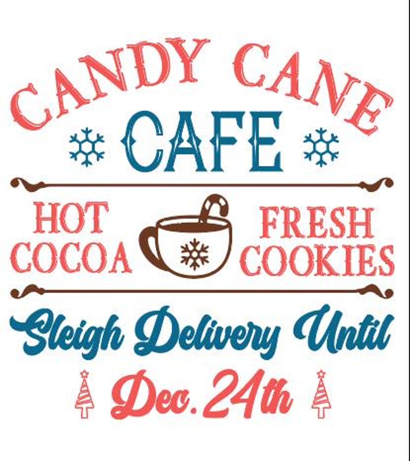 Candy Cane Cafe SVG Christmas SVG Digital Download - Etsy