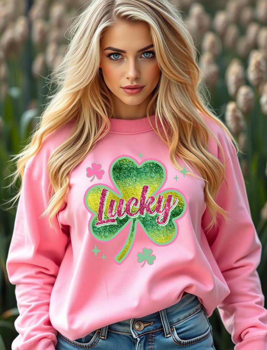 Lucky Sequin Shamrock PNG File Digital Download St. Patrick's Day - Etsy