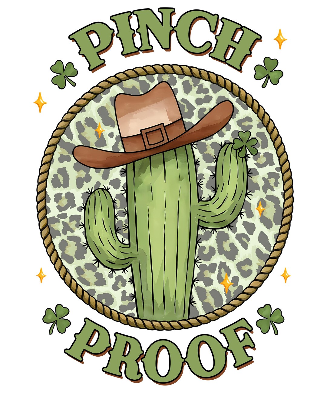Pinch Proof Leopard Cactus - PNG - Digital Download - St Patrick's Day ...