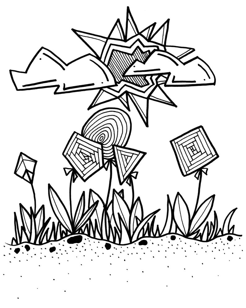 Sunshine and Nature Printable Coloring Pages - Etsy