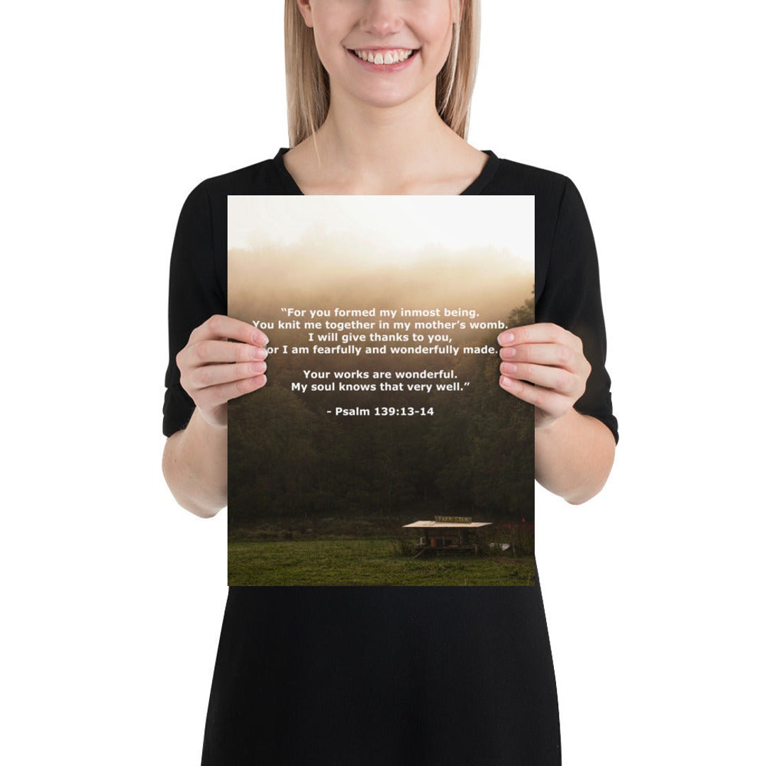 Wonderfully Made Bible Psalm 139 Verse Photo Print Wall Art Scripture ...
