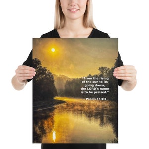 God Morning Photo Print Sun Bible Verse Psalm Wall Art Scripture Image ...