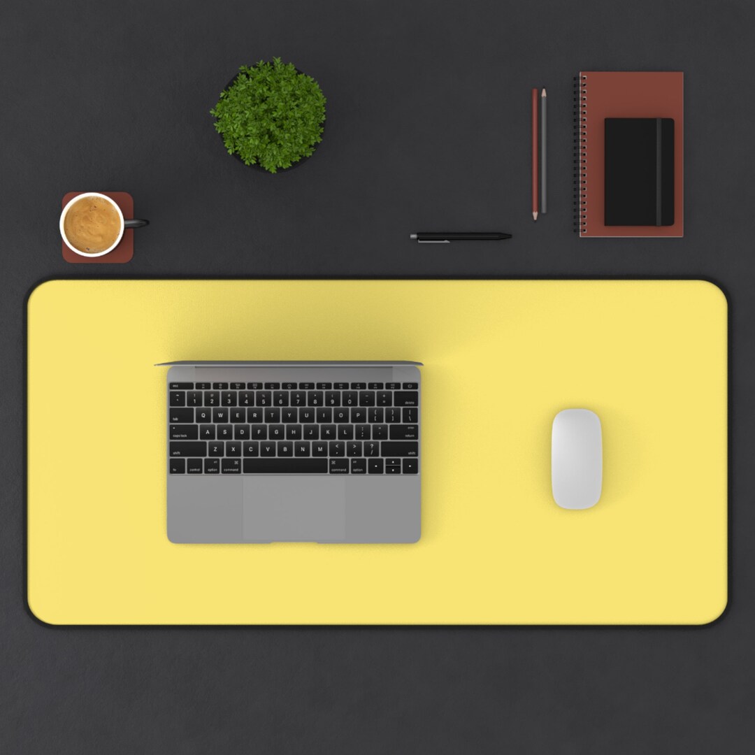 Laguna Yellow Desk Mat/yellow Desk Mat/single Color Desk Mat/desk Mat ...