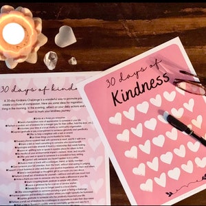 30 Days of Kindness - Chart and Inspirational Guide - Etsy