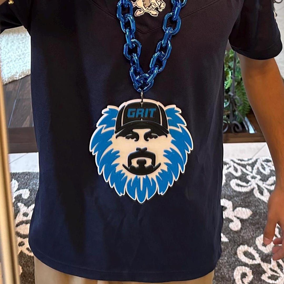 Detroit Lions 3D Printed Big Chain Hype Chain Necklace - Strong Durable ...