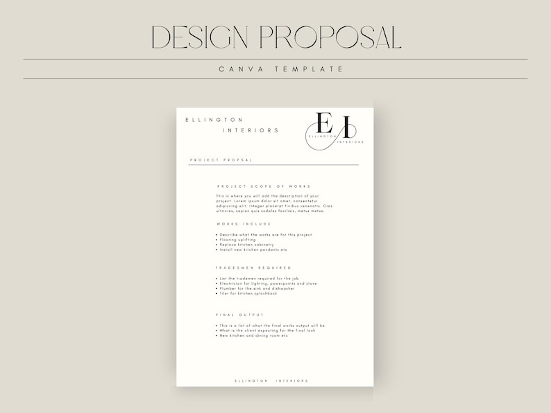 Project Proposal Template Interior Design Document Template Small ...