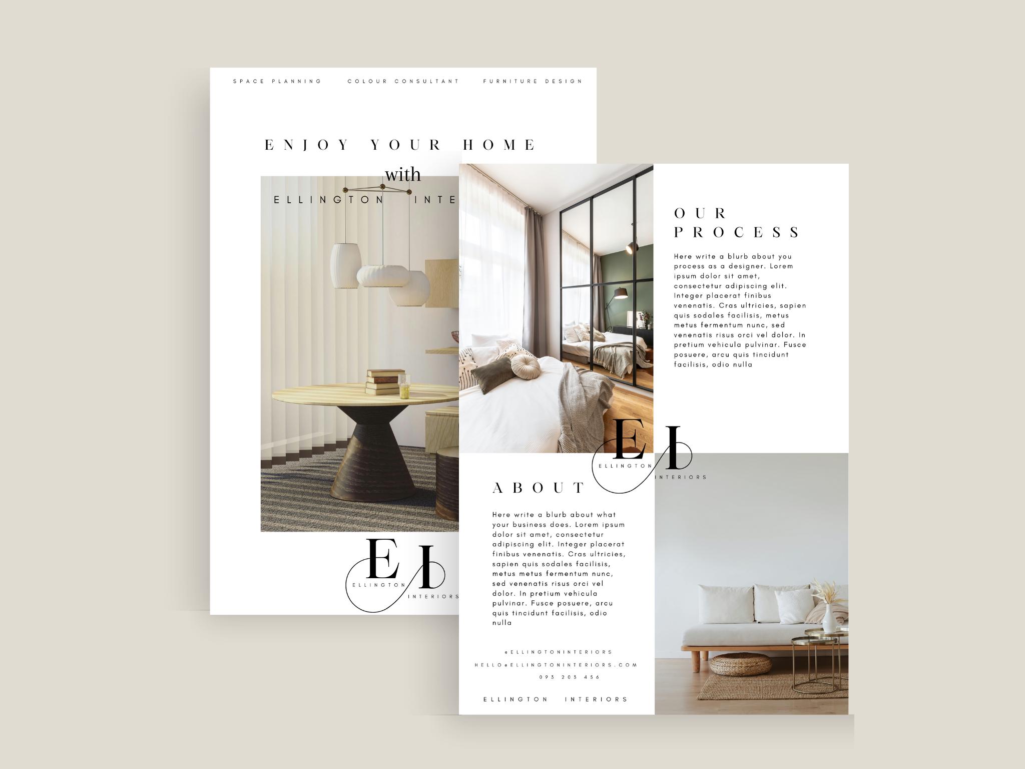 Interior Design Flyer Template Customisable Small Business Flyer Design ...