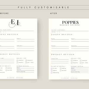 Client Intake Form Template Interior Design Client Detail Form Small ...