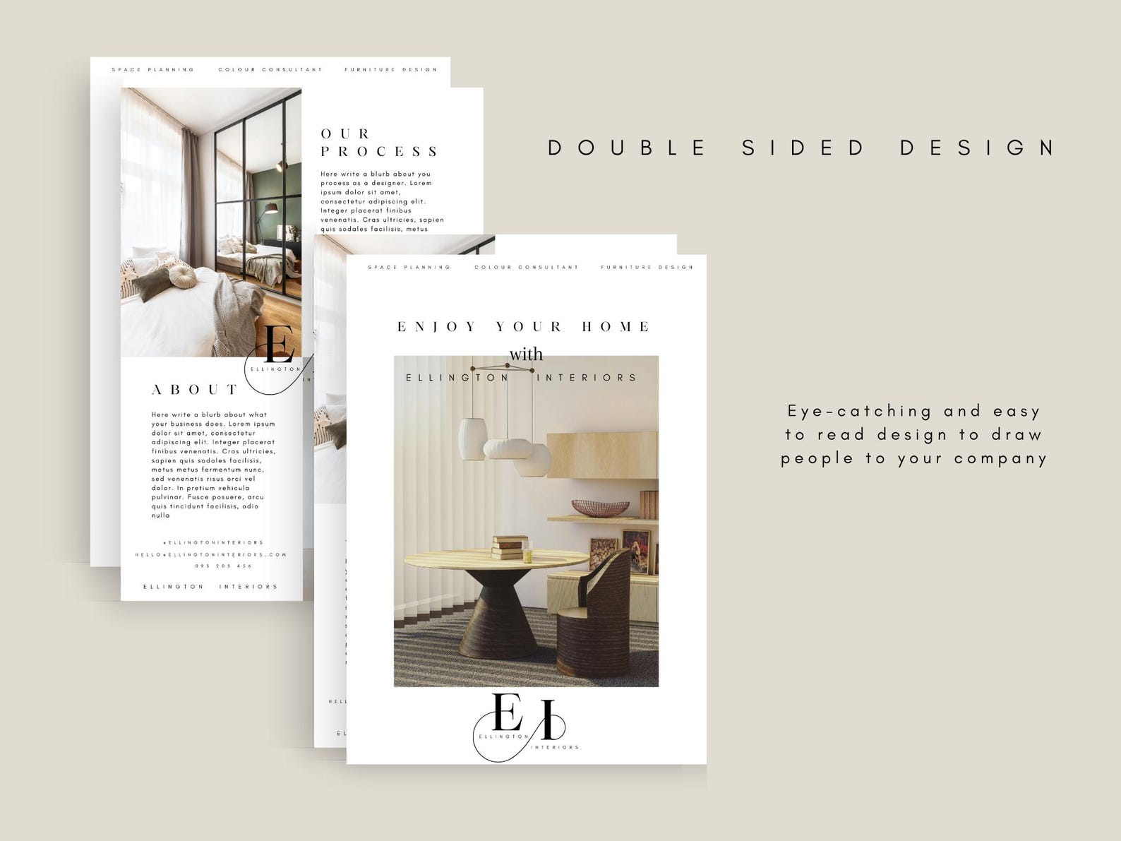 Interior Design Flyer Template Customisable Small Business Flyer Design ...