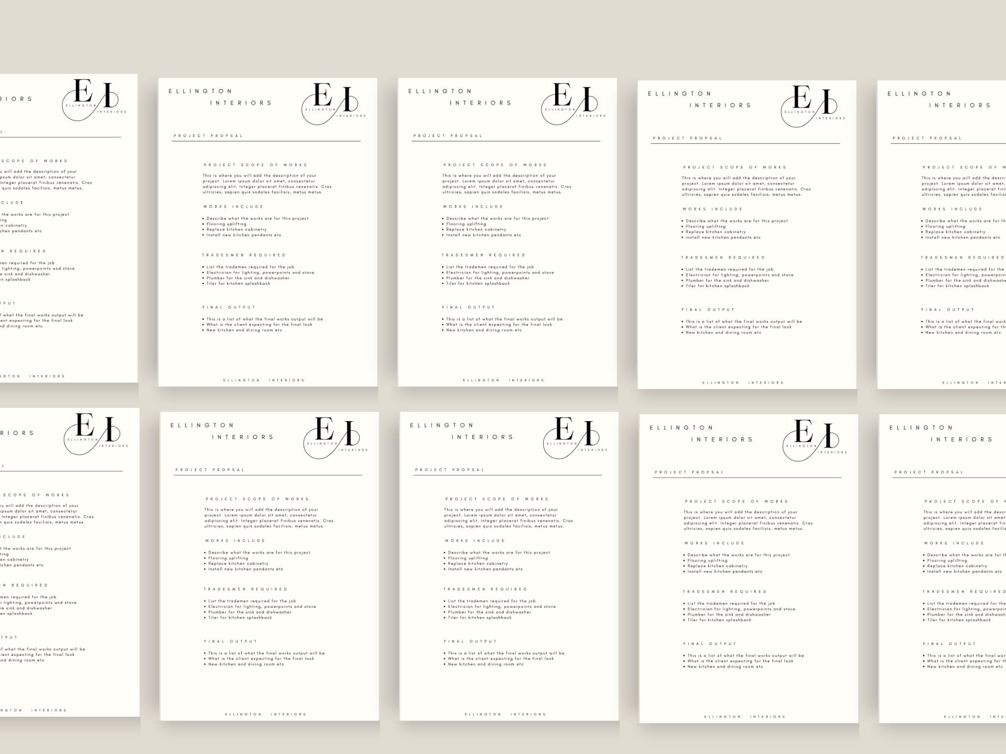 Project Proposal Template Interior Design Document Template Small ...