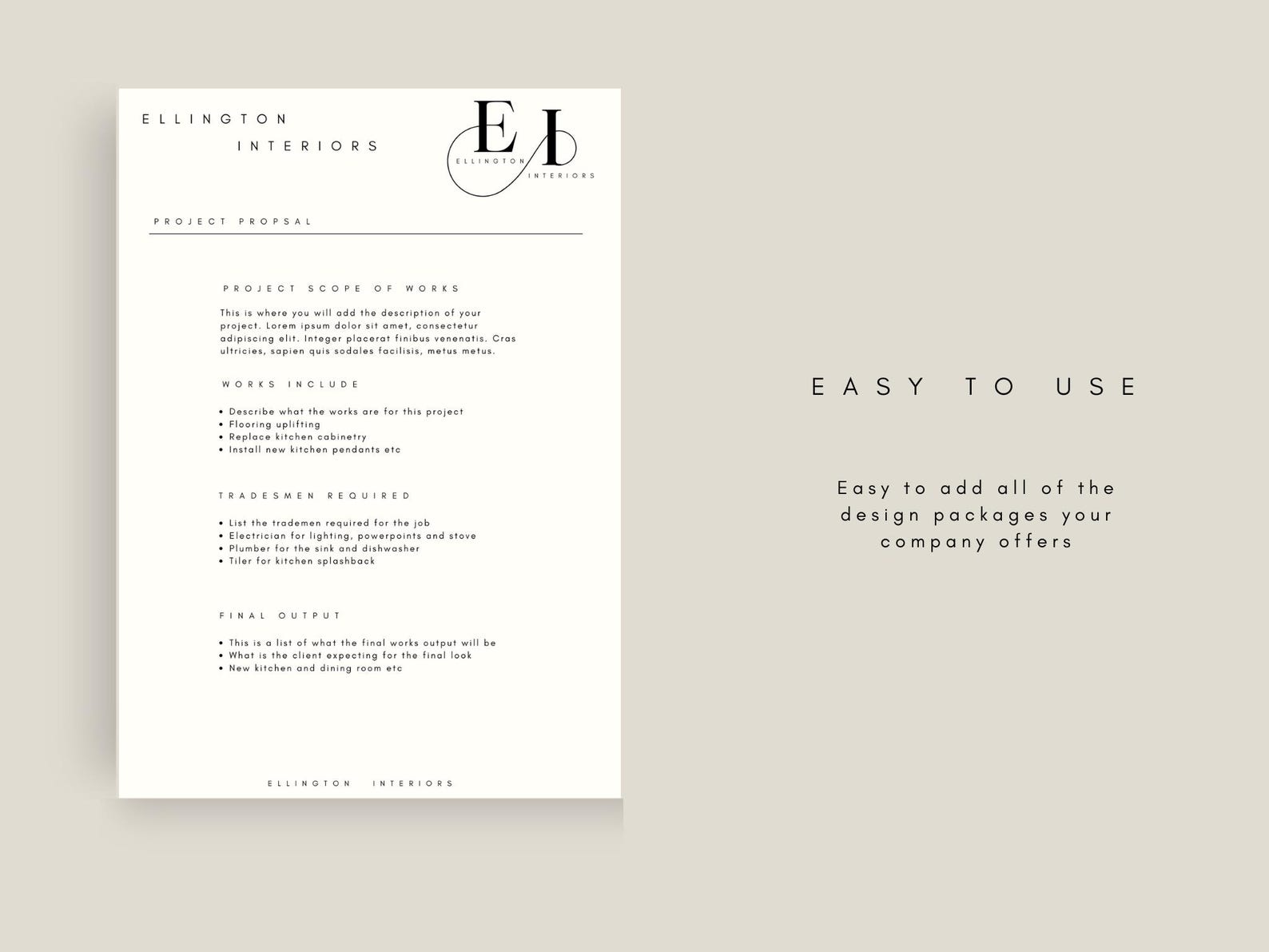 Project Proposal Template Interior Design Document Template Small ...